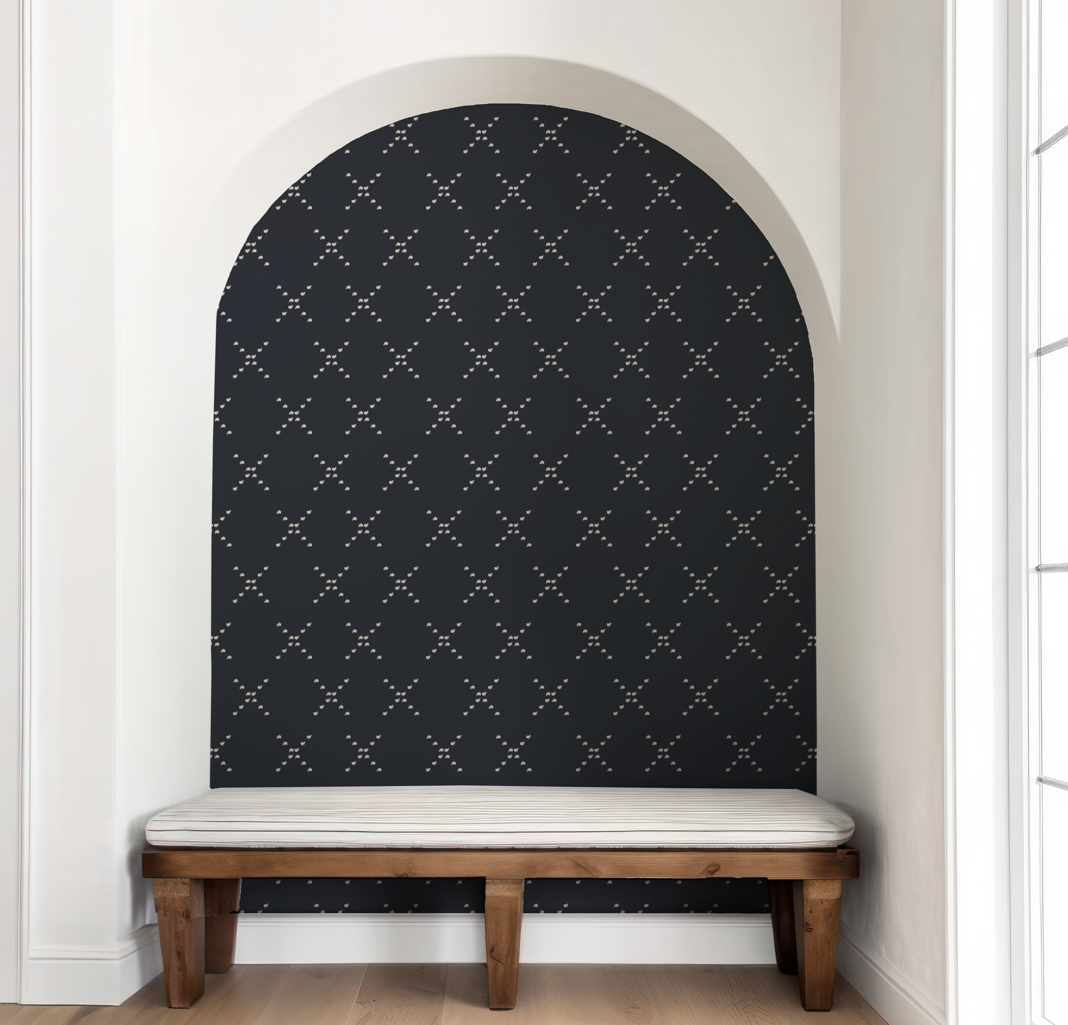 Dash X on Navy Blue Wallpaper – Willow + Wild Design