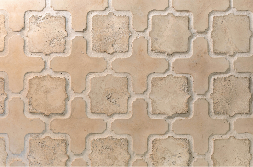 Arabesque 11a In Bone Limestone Tile – Willow + Wild Design