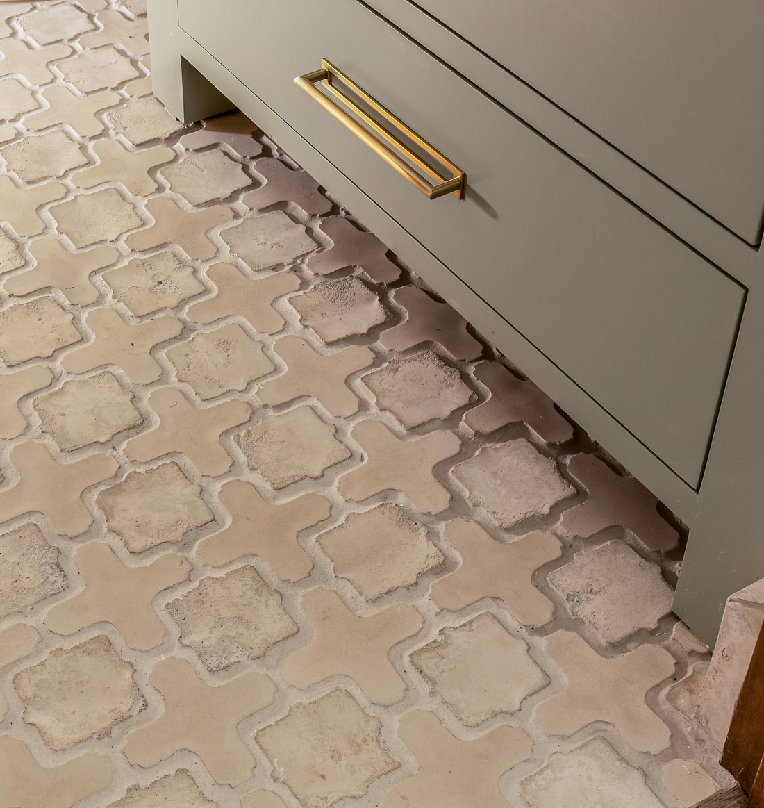 Arabesque 11a In Bone Limestone Tile – Willow + Wild Design