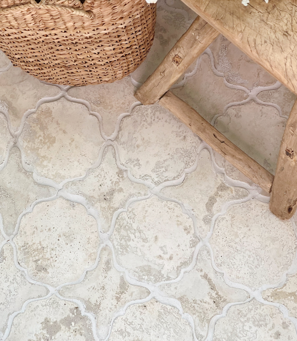 Arabesque 13 Tile In Early Gray Limestone – Willow + Wild Design