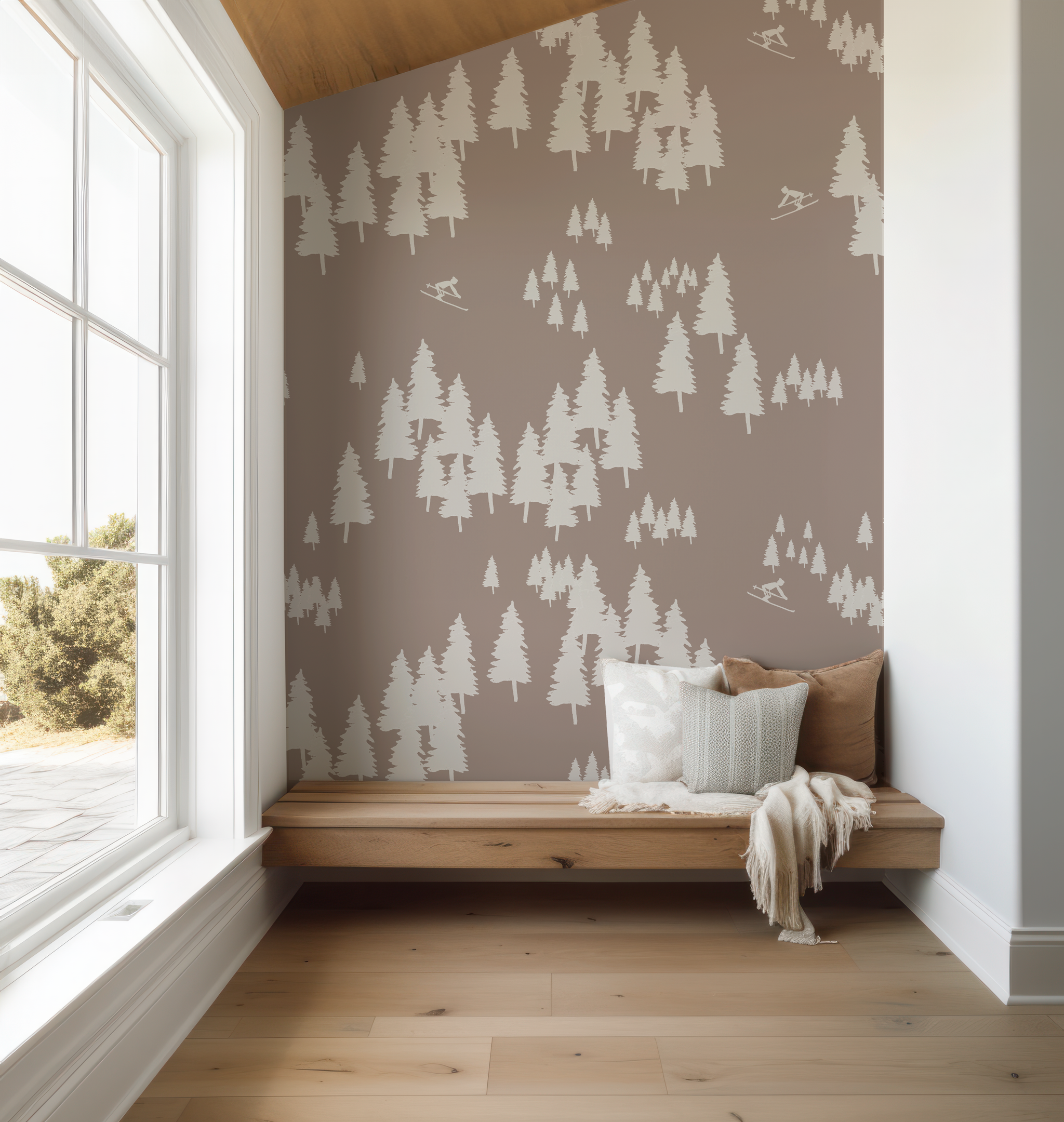 Skiing Through the Trees Grasscloth Wallpaper – Willow + Wild Design