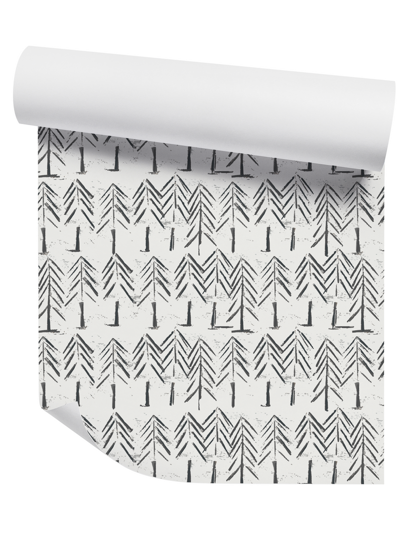 Tree Stripe Black and White Wallpaper – Willow + Wild Design