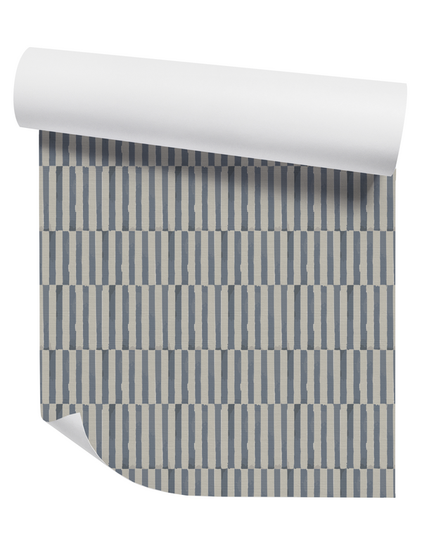 Beach Stripe LG Alternating Blue and Off White Wallpaper – Willow ...