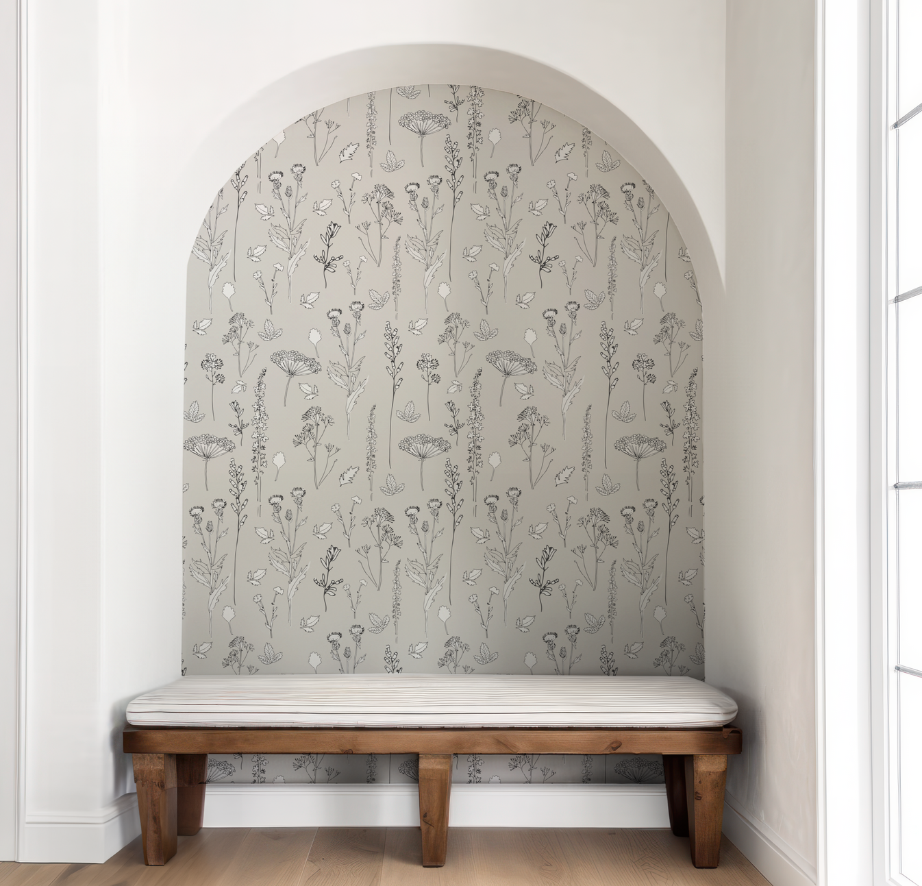 Nature Study on Griege Wallpaper – Willow + Wild Design